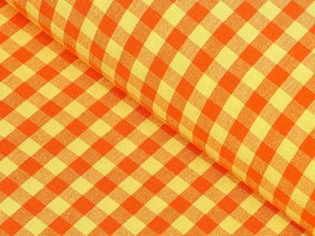 Biante Bavlněný povlak na polštář s lemem Olivia OL-006 Oranžovo-žlutá kostka malá 50 x 60 cm