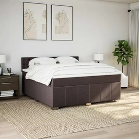 Box spring postel s matrací tmavě hnědá 180x200 cm textil 3287164