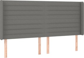 Box spring postel s matrací a LED tmavě šedá 180x200 cm textil 3138414