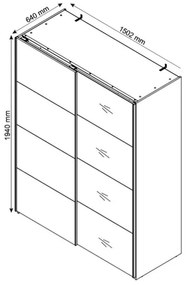 Šatní skříň Carlos 150/61 2D, bílá, 150 cm