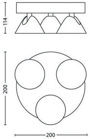 Philips 53289/31/16 - LED bodové svítidlo TWEED 3xLED/3W/230V