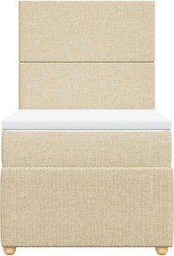 Box spring postel s matrací krémová 90x200 cm textil 3291937