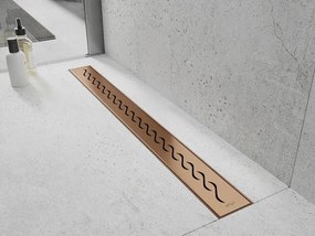 Mexen Flat M18 kryt pro liniový odtok 60 cm, kartáčovaná měď - 1C23060
