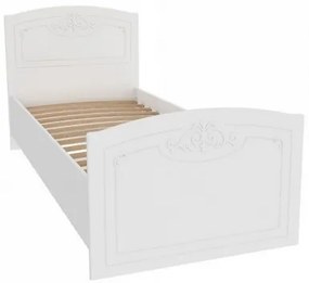 Rustikální postel s roštem Juliet 80x190cm - bílá