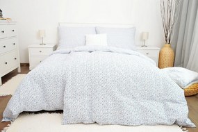 Písecké lůžkoviny Krepové povlečení Kvítky modré 200x200 Zapínání: knoflík, Velikost polštáře: 70x90