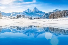 Samolepící fototapeta zasněžená krajina v Alpách
