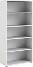 Skříň Modulo 89 x 40 x 186 cm, dveře dřevo, bílá / dub sonoma