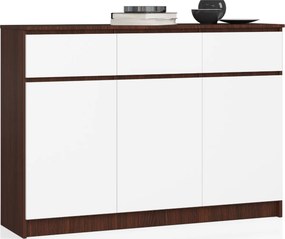 Komoda K140 3D3SZ wenge/bílá