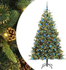 Umělý sklopný vánoční stromeček s kužely Zelená 180 cm 3395096