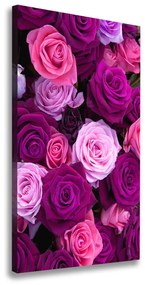 Wallmuralia Vertikální Vertikální Foto obraz na plátně do obýváku Růžové růže 50x100