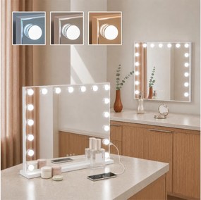 BRILAGI - LED Stmívatelné make-up zrcadlo HOLLYWOOD LED/15W/230V 60x50 cm bílá