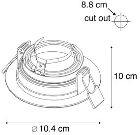 Chytré zapuštěné bodové svítidlo bílé s ocelí vč. Wifi GU10 - Rondoo