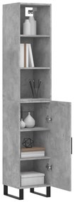 Skříň highboard betonově šedá 34,5x34x180 cm kompozitní dřevo,  3189665