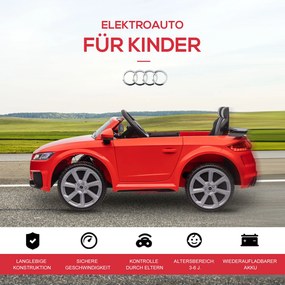 HOMCOM Dětské elektrické autíčko Dětské autíčko na dálkové ovládání, MP3, pro 3-6 let, PP, červené, 102x60x44 cm| Aosom