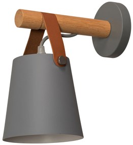 Toolight - Kovová nástěnná lampa na pásku APP468-1W, šedá, OSW-00903
