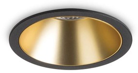 Ideal Lux Stropní vestavné bodové svítidlo LED GAME ROUND Barva: Černá, Teplota světla: 3000 K, Barva materiálu: Zlatá