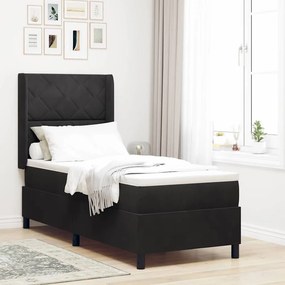 Postel s boxspringem s čelo Černá 80 x 200 cm samet 3342034