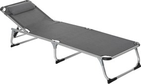 Skládací sluneční lehátko Outsunny s polštářem, zahradní lehátko s polohovatelným opěradlem, až 120 kg nosnost | Aosom