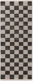 Černý/krémový oboustranný/ručně tkaný běhoun s příměsí juty 80x300 cm Rex – Hanse Home