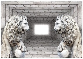 Samolepící fototapeta - Kamenní lvi 196x140