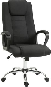 Výškově nastavitelná kancelářská židle Vinsetto, ergonomická kancelářská židle, počítačová židle s houpací funkcí, černá, 62 x 62 x 110-119 cm | Aosom