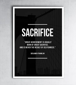 Pixada Sacrifice - Motivační obraz Velikost: B2 - 50x70 cm, Volba rámu: s bílým rámem