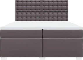 Box spring postel s matrací šedá 200x200 cm umělá kůže 3290738