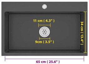 vidaXL Marketos Ručně vyrobený kuchyňský dřez černý nerezová ocel