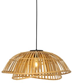 Orientální závěsná lampa černá s přírodním bambusem 62 cm - Pua