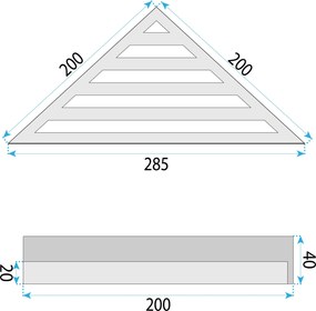 Rea Rea, koupelnová police 285x145x40 mm, SF07, černá matná, REA-06012