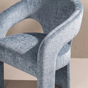 Designové čalouněné jídelní křeslo Nuria modrošedé