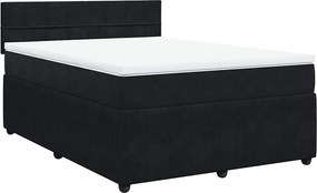 Box spring postel s matrací černá 140x200 cm samet 3287760