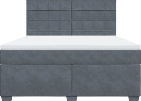 Box spring postel s matrací tmavě šedá 180x200 cm samet 3293279