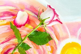 Tapeta růže na pastelovém pozadí - 375x250 cm
