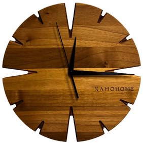 Kamohome Dřevěné nástěnné hodiny APUS Průměr hodin: 30 cm, Materiál: Ořech evropský