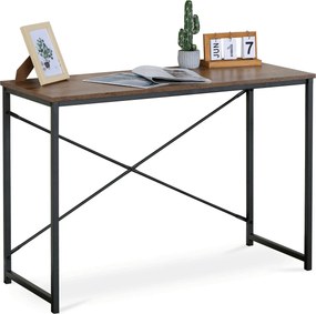 Pracovní stůl PRESTANO - old wood dekor / černé kovové nohy