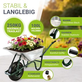 Juskys Zahradní kolečko Garden 100 l Barva: černá