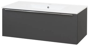 Mereo Mailo, koupelnová skříňka s keramickým umyvadlem 101 cm, antracit, chrom madlo CN537