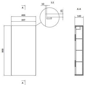 Cersanit Larga, závěsná skříňka 40cm, bílá lesklá, S932-001