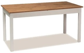 SIGNAL Jídelní stůl - ADAM, 120x68, dub lancelot/matná bílá