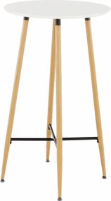Barový stůl, bílá/dub, průměr 60 cm, IMAM