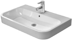 Duravit Happy D.2 - Umyvadlo 800x505 mm, s přepadem, s otvorem pro baterii, s WonderGliss, bílá 23188000001