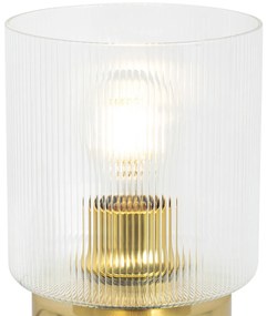 Stolní lampa v art deco stylu zlatá se sklem - Laura