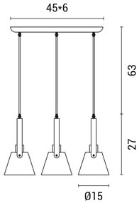 Lustr na lanku 3xE27/40W/230V bílá