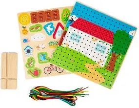 Bigjigs Toys Provlékací deska domeček / od 3 let
