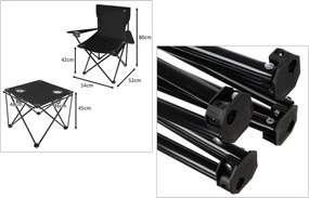 Kempingová sada - rybářský stůl + dvě židle