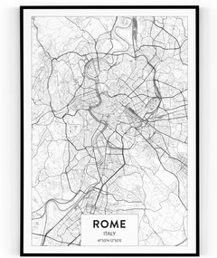 Obraz Mapa Rome 30 x 40 cm - napnuté plátno na dřevěném rámu