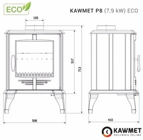 KAWMET Krbová kamna KAWMET P8 ECO