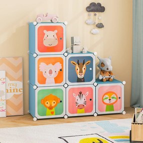 Costway Dětská skříň Dětská s 8 kostkami a závěsným prostorem