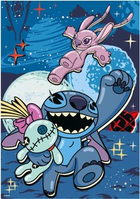 DINO Puzzle XL Stitch 100 dílků neon skládačka 33x47cm svítí ve tmě dn394216